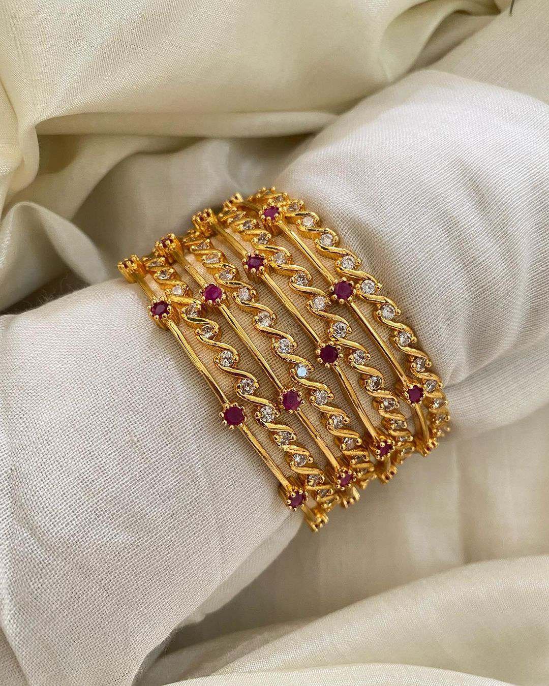 New GoldPlated Bangles Design For Women - Girls Fashion Ideas