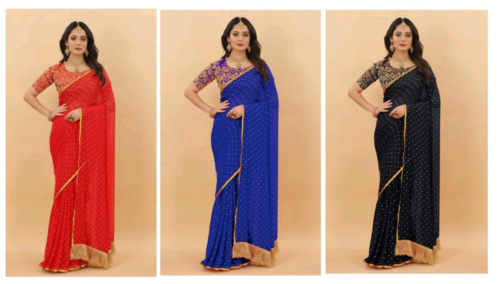 Chiffon saree : Latest And Stylish Chiffon Sarees Design For Navratri ...