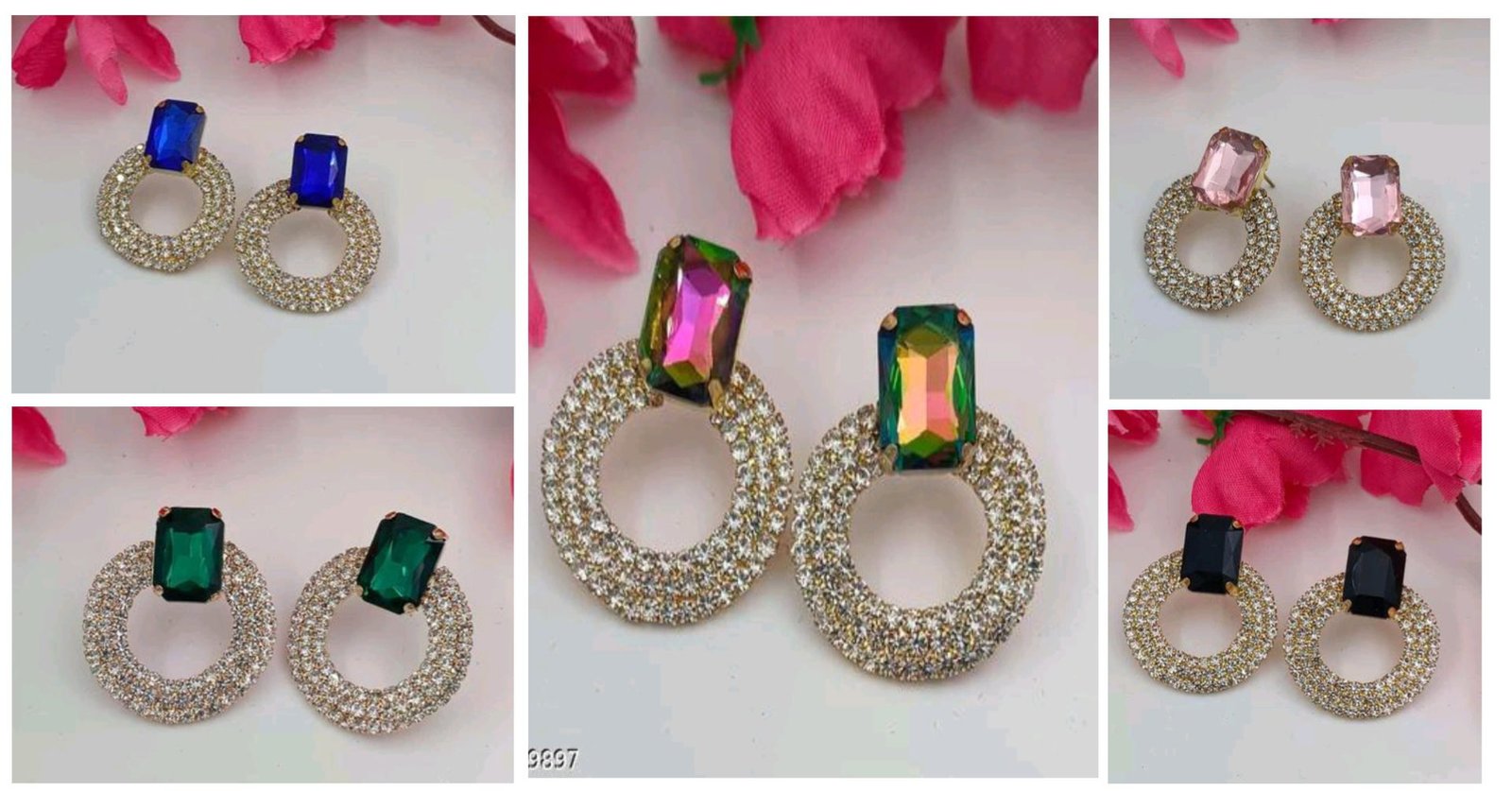 Earrings Design : New AD Round Shape Earrings Design - Girls Fashion Ideas