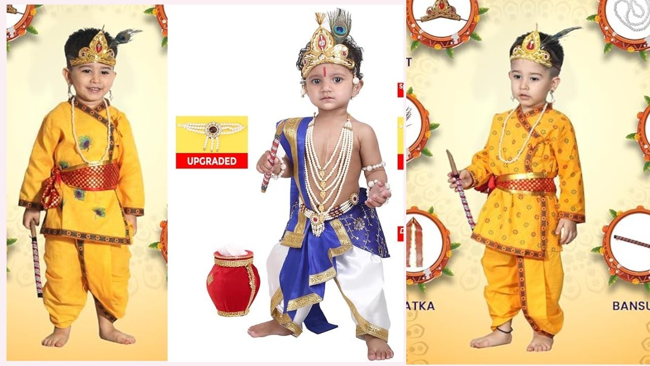 Beautiful Krishna Dress For Kids for Krishna Janmashtami - Girls ...