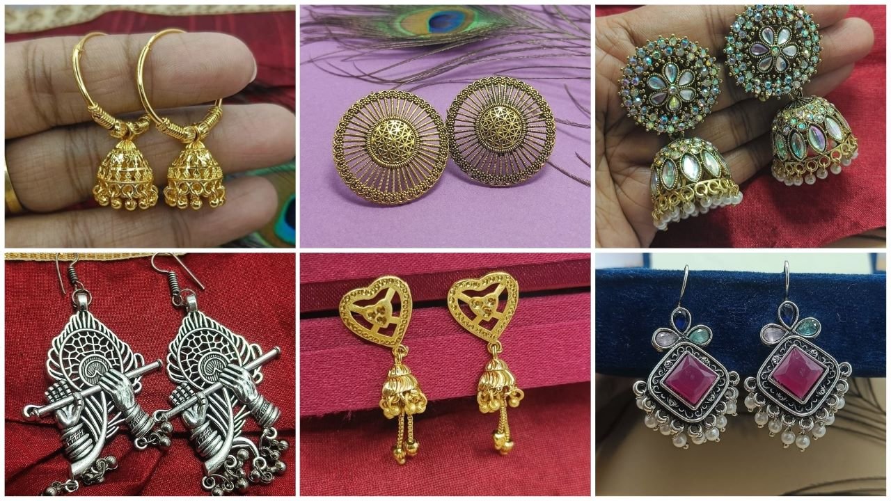 10 Beautiful Gold Plated Earrings Design For Girls And Women - Girls ...