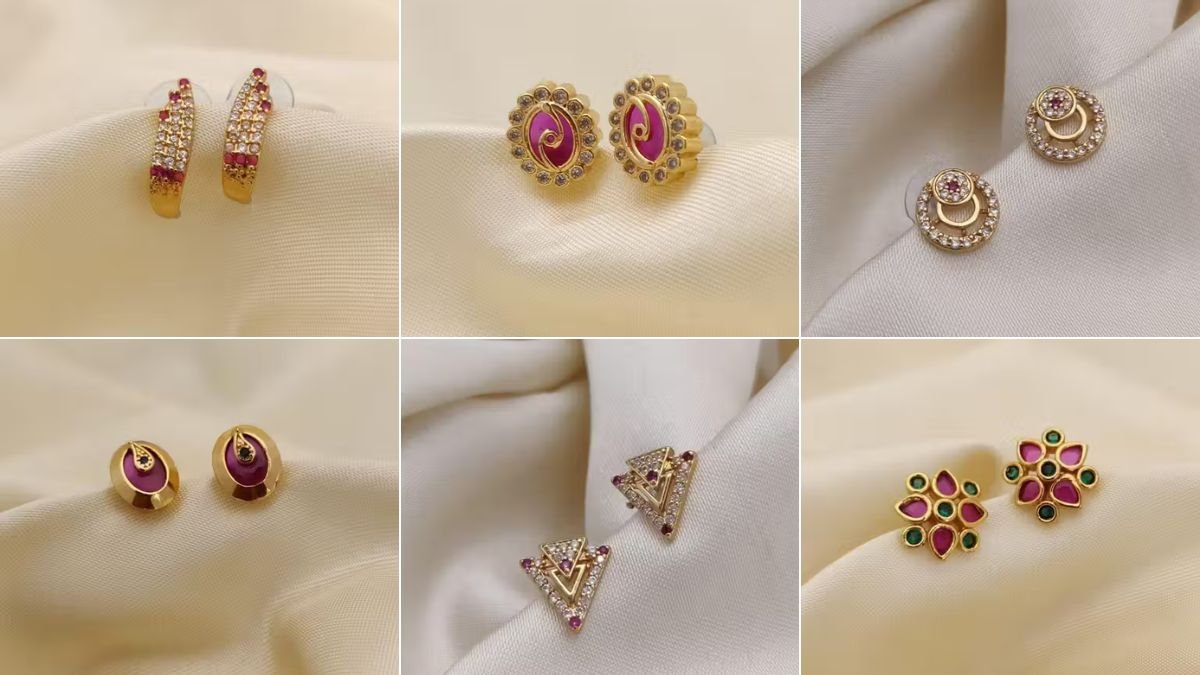 Earrings Design : Beautiful AD Studs Earrings Design For Girls 2026 ...